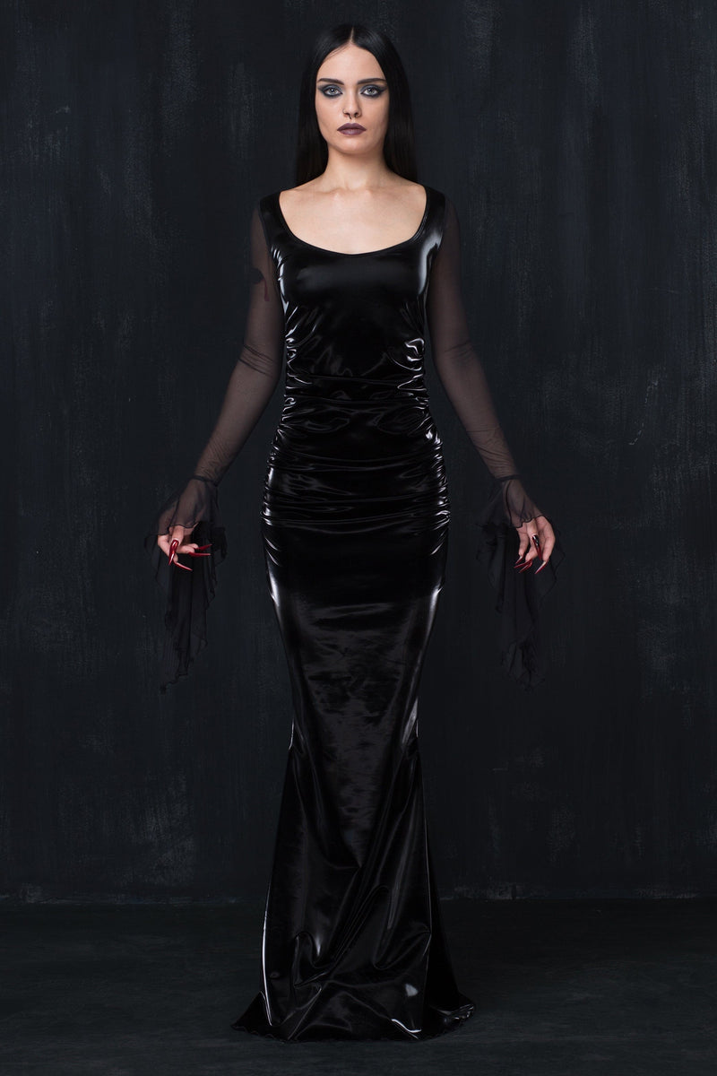 Matron Macabre Ruched Maxi Dress – BADINKA