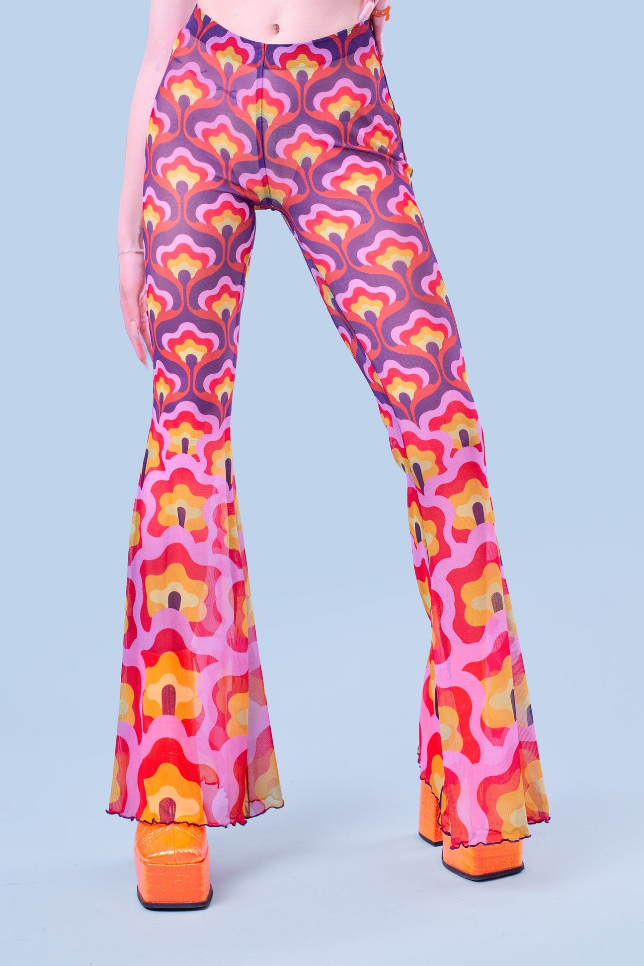 Flower Power Violet Bell Bottom Pants – BADINKA
