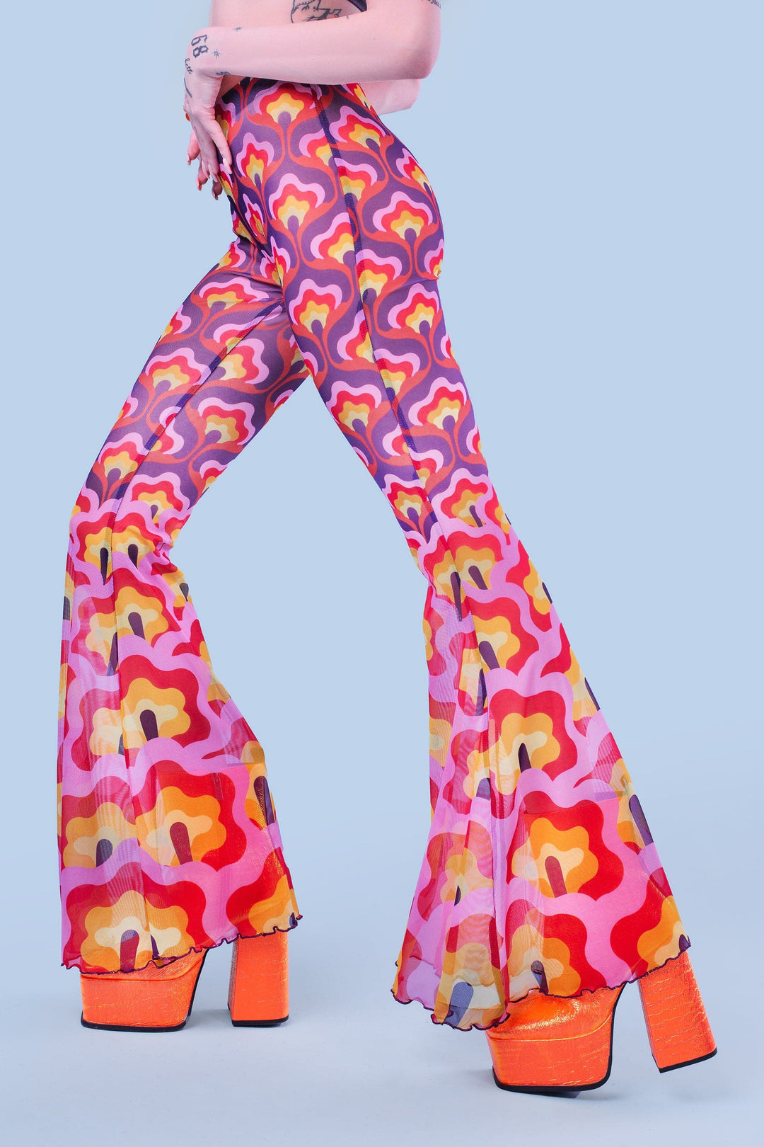 Flower Power Violet Bell Bottom Pants – BADINKA